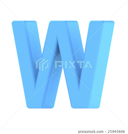 light blue letter W - Stock Illustration [25945606] - PIXTA