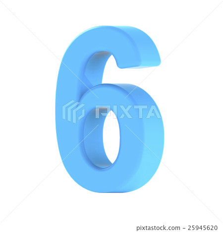 light blue number 6 - Stock Illustration [25945620] - PIXTA
