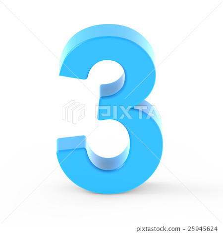 light blue number 3 - Stock Illustration [25945624] - PIXTA