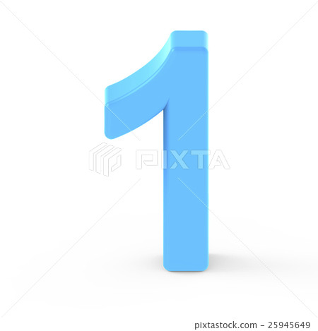 light blue number 1 - Stock Illustration [25945649] - PIXTA