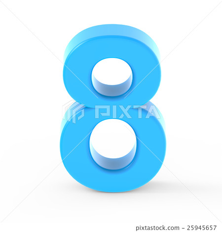 light blue number 8 - Stock Illustration [25945657] - PIXTA