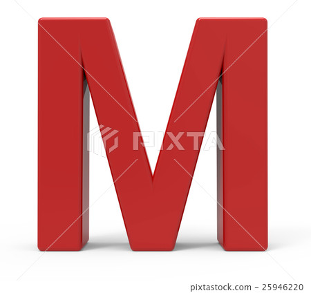3d red letter M - Stock Illustration [25946220] - PIXTA