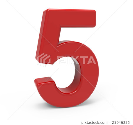 3d red number 5 - Stock Illustration [25946225] - PIXTA