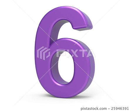 3d purple number 6 - Stock Illustration [25946391] - PIXTA