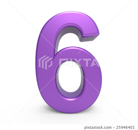 3d purple number 6 - Stock Illustration [25946401] - PIXTA