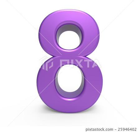 3d purple number 8 - Stock Illustration [25946402] - PIXTA