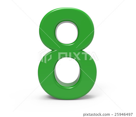 3d green number 8 - Stock Illustration [25946497] - PIXTA