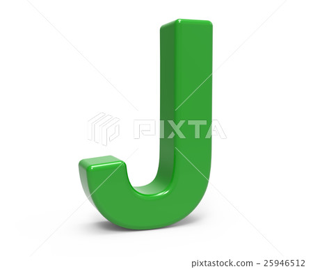 3d green letter J - Stock Illustration [25946512] - PIXTA