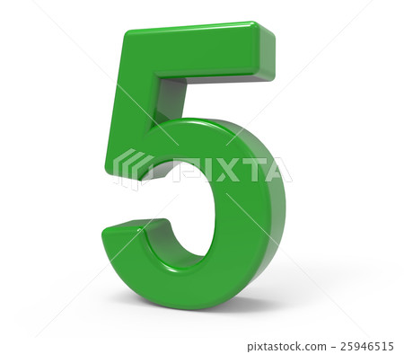 3d green number 5 - Stock Illustration [25946515] - PIXTA