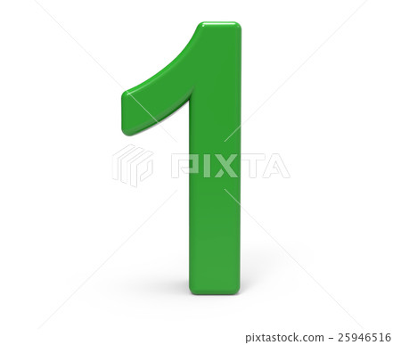3d green number 1 - Stock Illustration [25946516] - PIXTA