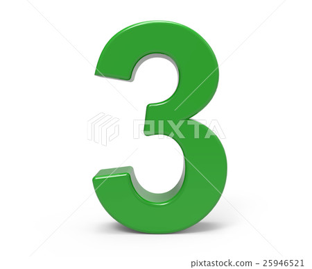 3d green number 3 - Stock Illustration [25946521] - PIXTA