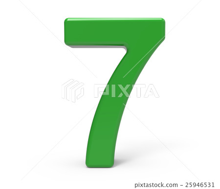 3d green number 7 - Stock Illustration [25946531] - PIXTA