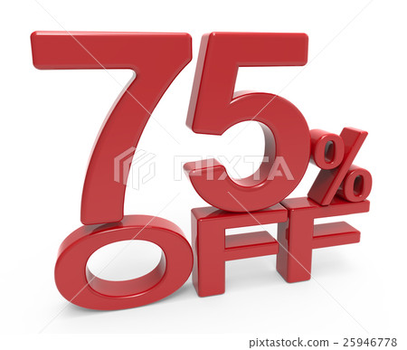 3d rendering of a 75% symbol - Stock Illustration [25946778] - PIXTA