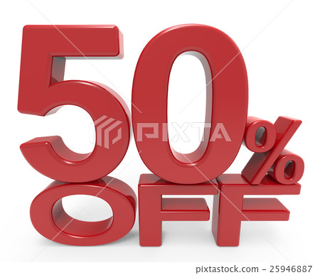 3d rendering of a 50% symbol - Stock Illustration [25946887] - PIXTA