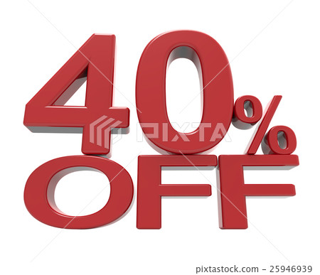 3d rendering of a 40% symbol - Stock Illustration [25946939] - PIXTA