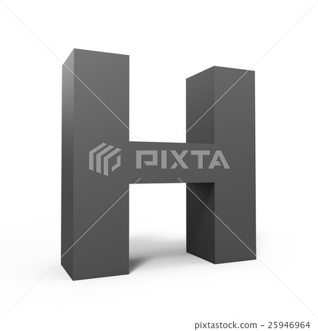 Grey letter H - Stock Illustration [25946964] - PIXTA