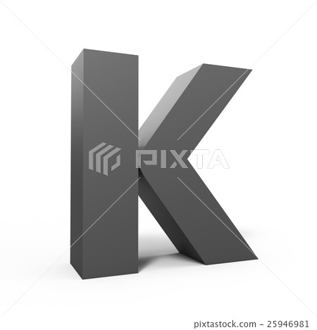 Grey letter K - Stock Illustration [25946981] - PIXTA