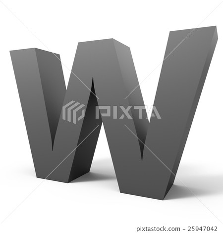 Grey letter W - Stock Illustration [25947042] - PIXTA