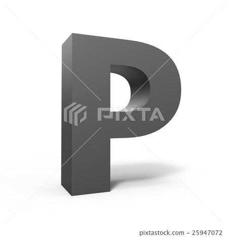 Grey letter P - Stock Illustration [25947072] - PIXTA