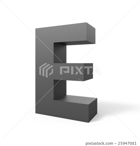 Grey letter E - Stock Illustration [25947081] - PIXTA