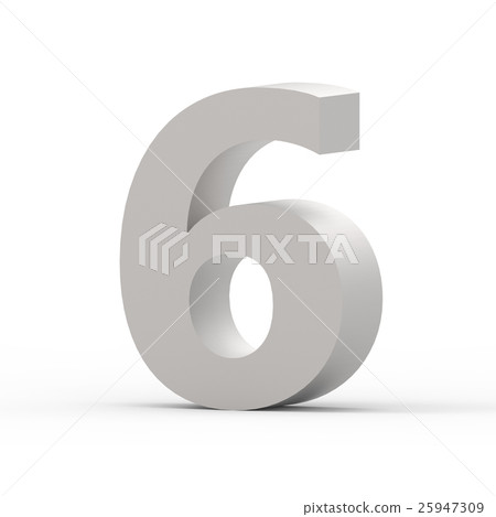 right grey number 6 - Stock Illustration [25947309] - PIXTA
