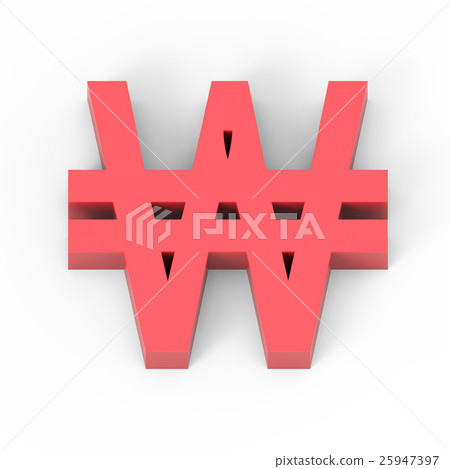 Light matte red Won sign - Stock Illustration [25947397] - PIXTA