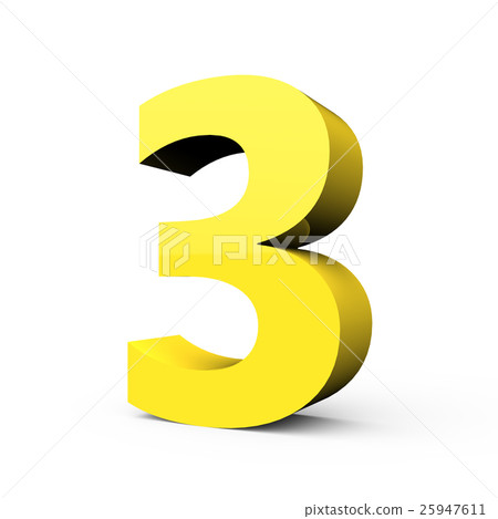 right light yellow number 3 - Stock Illustration [25947611] - PIXTA