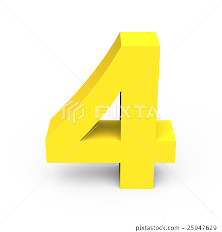 light yellow number 4 - Stock Illustration [25947629] - PIXTA