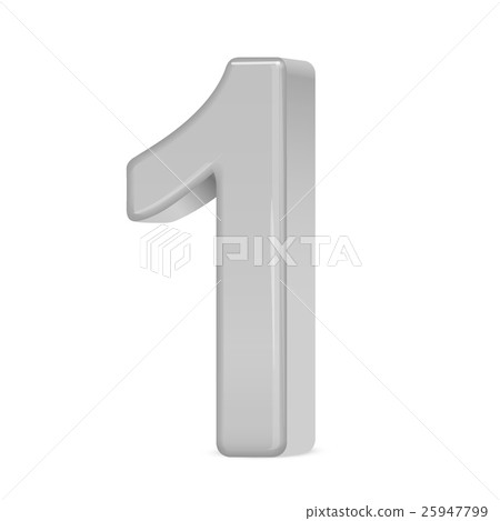 3d silver number 1 - Stock Illustration [25947799] - PIXTA