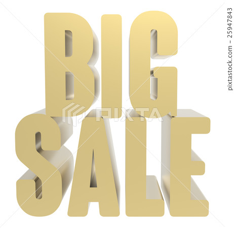 3d rendering of golden big sale - Stock Illustration [25947843] - PIXTA