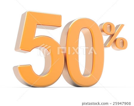3d rendering of a 50% symbol - Stock Illustration [25947908] - PIXTA