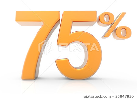 3d rendering of a 75% symbol - Stock Illustration [25947930] - PIXTA