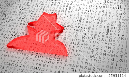 Red glass hacker symbol on random grunge letter - Stock Illustration ...