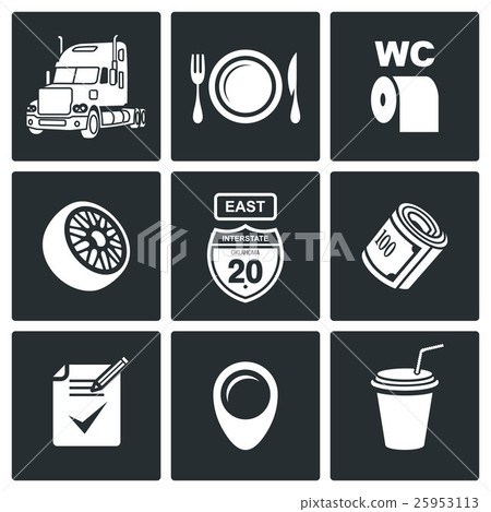 Work truckers Vector Icon Set - Stock Illustration [25953113] - PIXTA