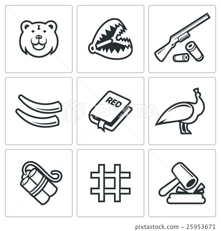 Poaching icons. Vector Illustration. - Stock Illustration [25953671 ...