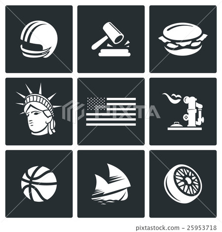 United States Icons. Vector Illustration. - Stock Illustration ...