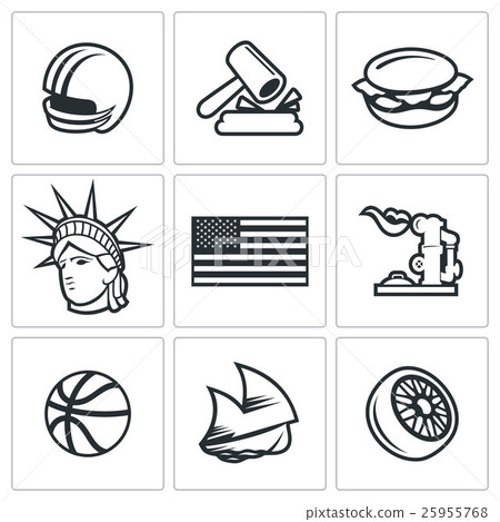 United States Icons. Vector Illustration. - Stock Illustration ...