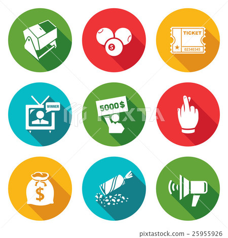 Lottery Icons Set. Vector Illustration. - Stock Illustration [25955926 ...