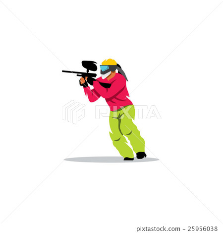 Paintball player. Vector Illustration. - Stock Illustration [25956038 ...