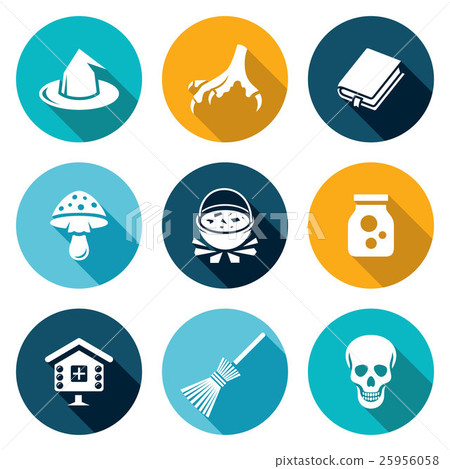 Witch Icons Set. Vector Illustration. - Stock Illustration [25956058 ...
