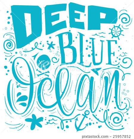Deep blue ocean. Vector illustration for a t-shirt - Stock Illustration ...