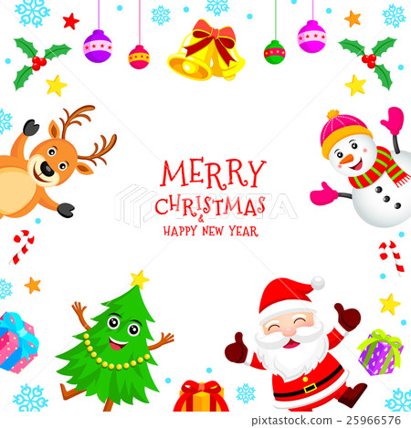 Christmas Characters Frame. - Stock Illustration [25966576] - PIXTA