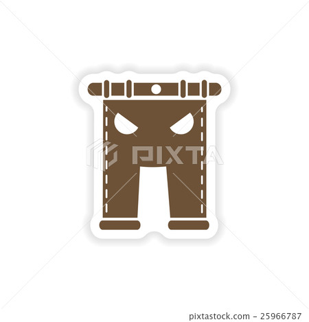 stylish paper sticker on white background pants - Stock Illustration ...