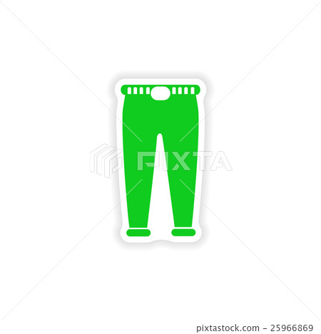 stylish paper sticker on white background pants - Stock Illustration ...