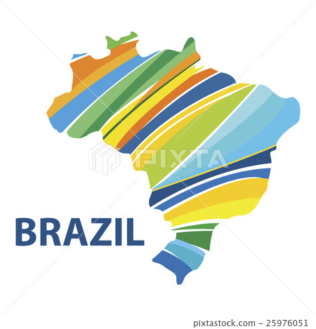 Colorful abstract Brazil map vector. - Stock Illustration [25976051 ...