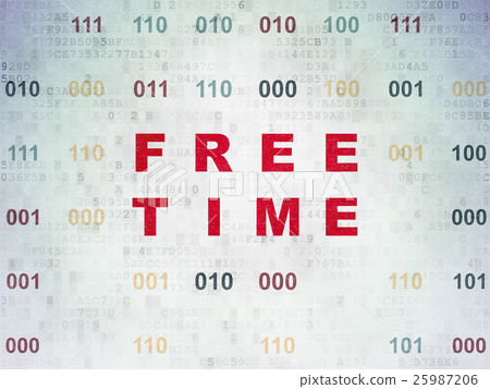 Time concept: Free Time on Digital Data Paper-插圖素材 [25987206] - PIXTA圖庫