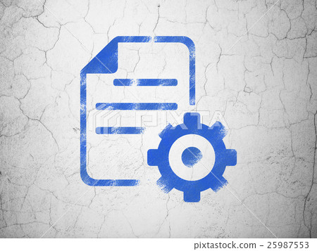 Programming concept: Gear on wall background - Stock Illustration ...