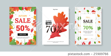 Set of autumn sale sign typography flyer. - Stock Illustration ...