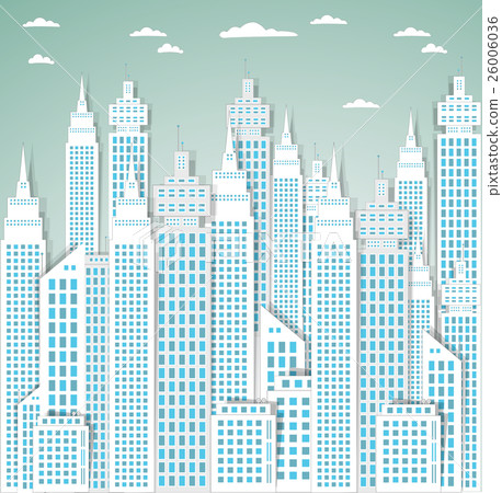 Modern city background. Vector - Stock Illustration [26006036] - PIXTA