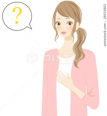 A woman with a questionable doubt - Stock Illustration [26018801] - PIXTA
